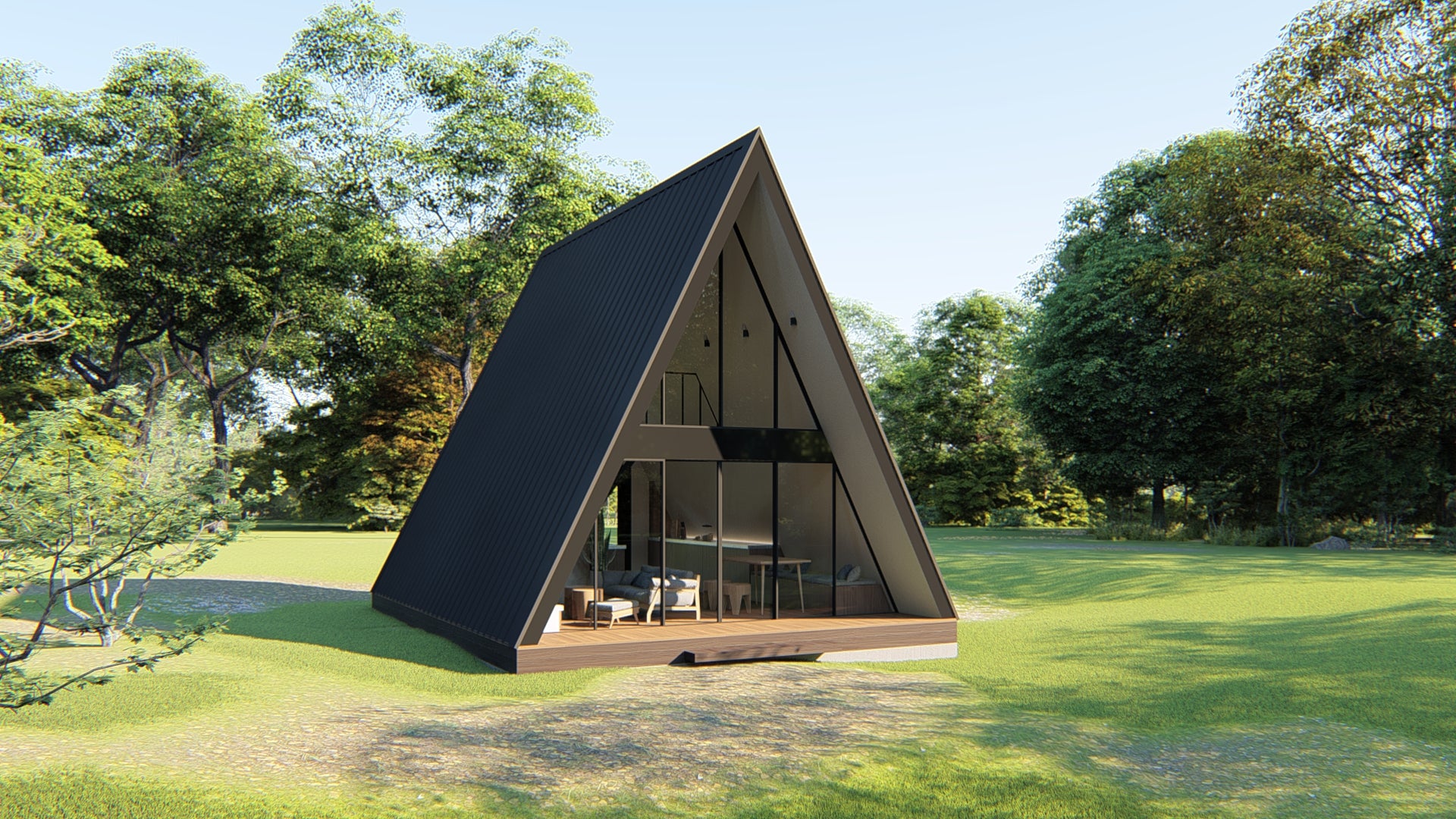 Check Out the Stunning A-Frame Cabin Tiny House Plan – TinyHousePlans.com