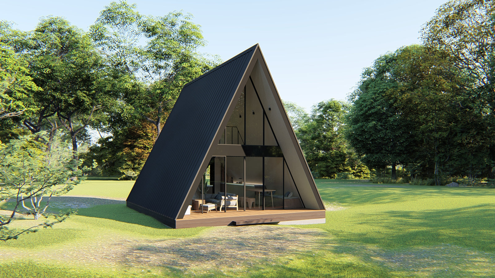 Check Out the Stunning A-Frame Cabin Tiny House Plan – TinyHousePlans.com