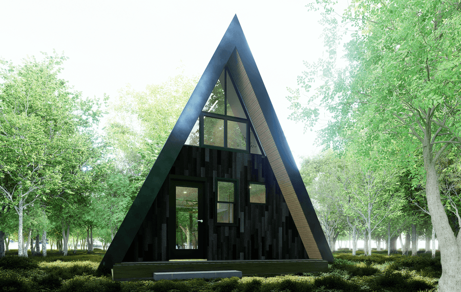 Check Out the Stunning A-Frame Cabin Tiny House Plan – TinyHousePlans.com
