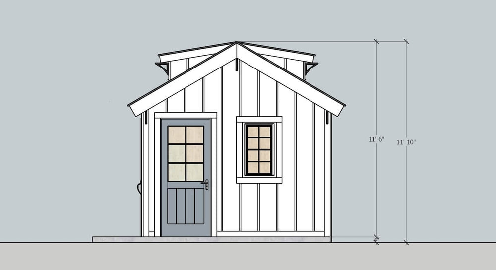 Farmhouse Storage Shed Outbuilding – TinyHousePlans.com
